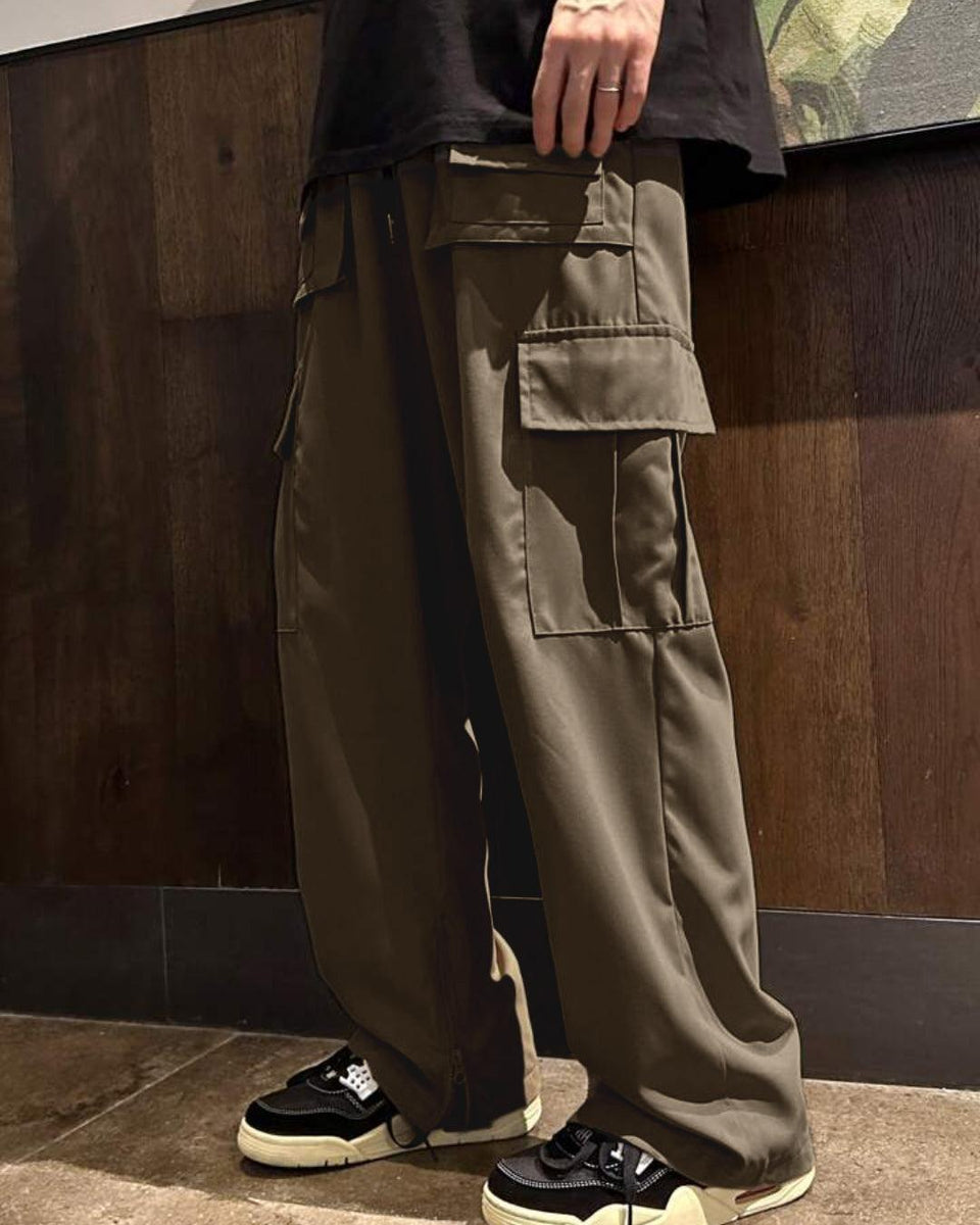 Casual Multi Pocket Brown Cargo Pants – Littlebox India