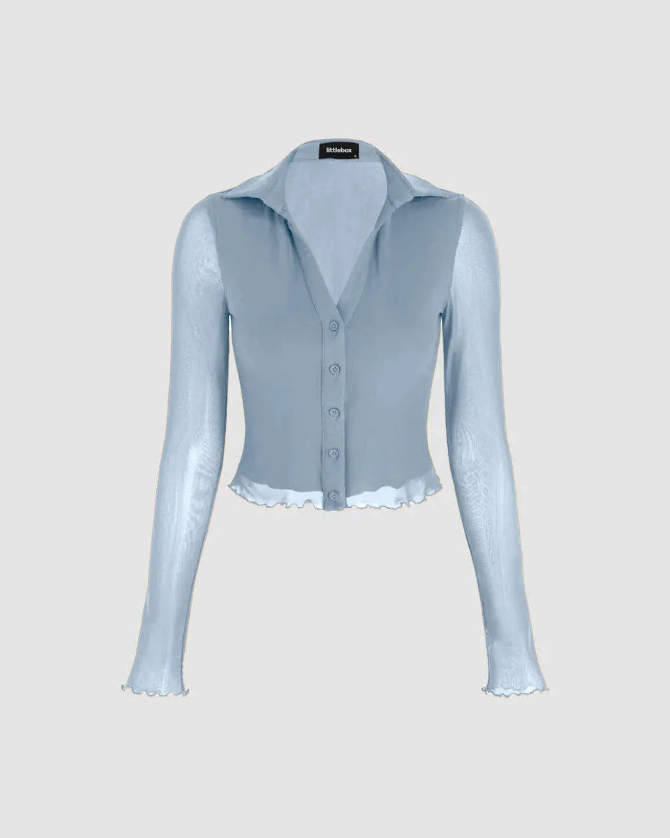 Collared Button Up Full Sleeve Dusty Blue Shirt – Littlebox India