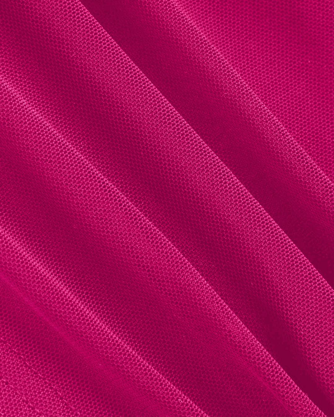 Mesh V-Neck Ruched Strappy Hot Pink Crop Top - Littlebox India
