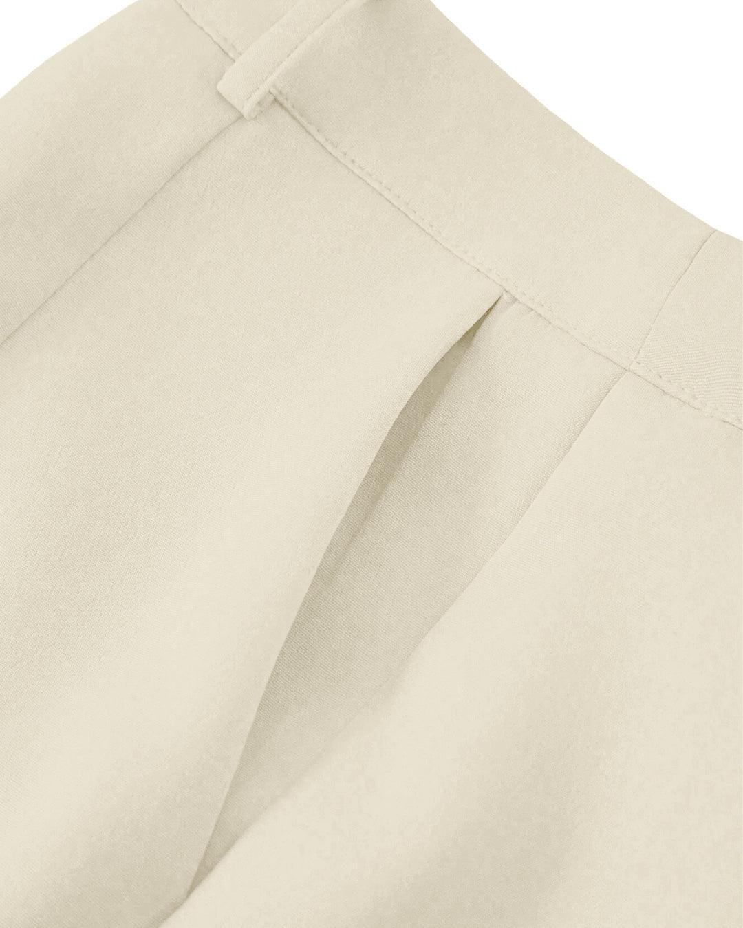 Single Button Suit & Pant Set In Off-White - Littlebox India