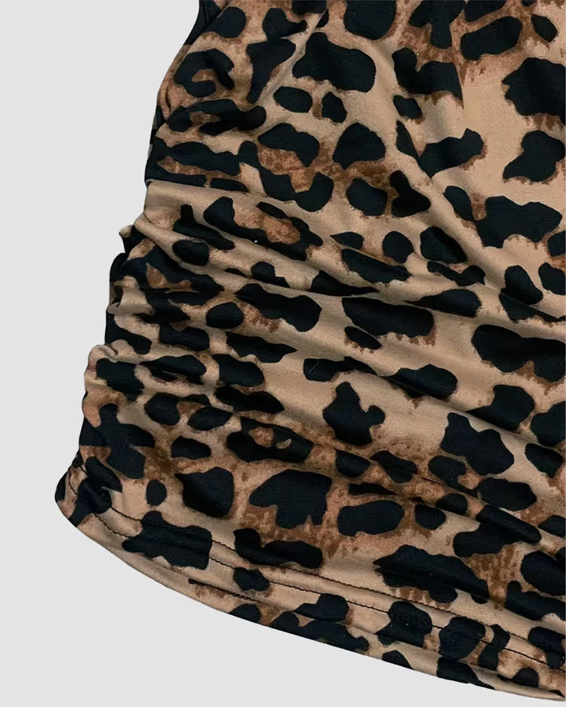 Off-Shoulder Leopard Print Draped Top – Littlebox India