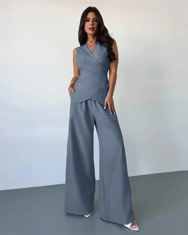 Sleeveless Top & Wide-Leg Trousers Matching Set - Littlebox India