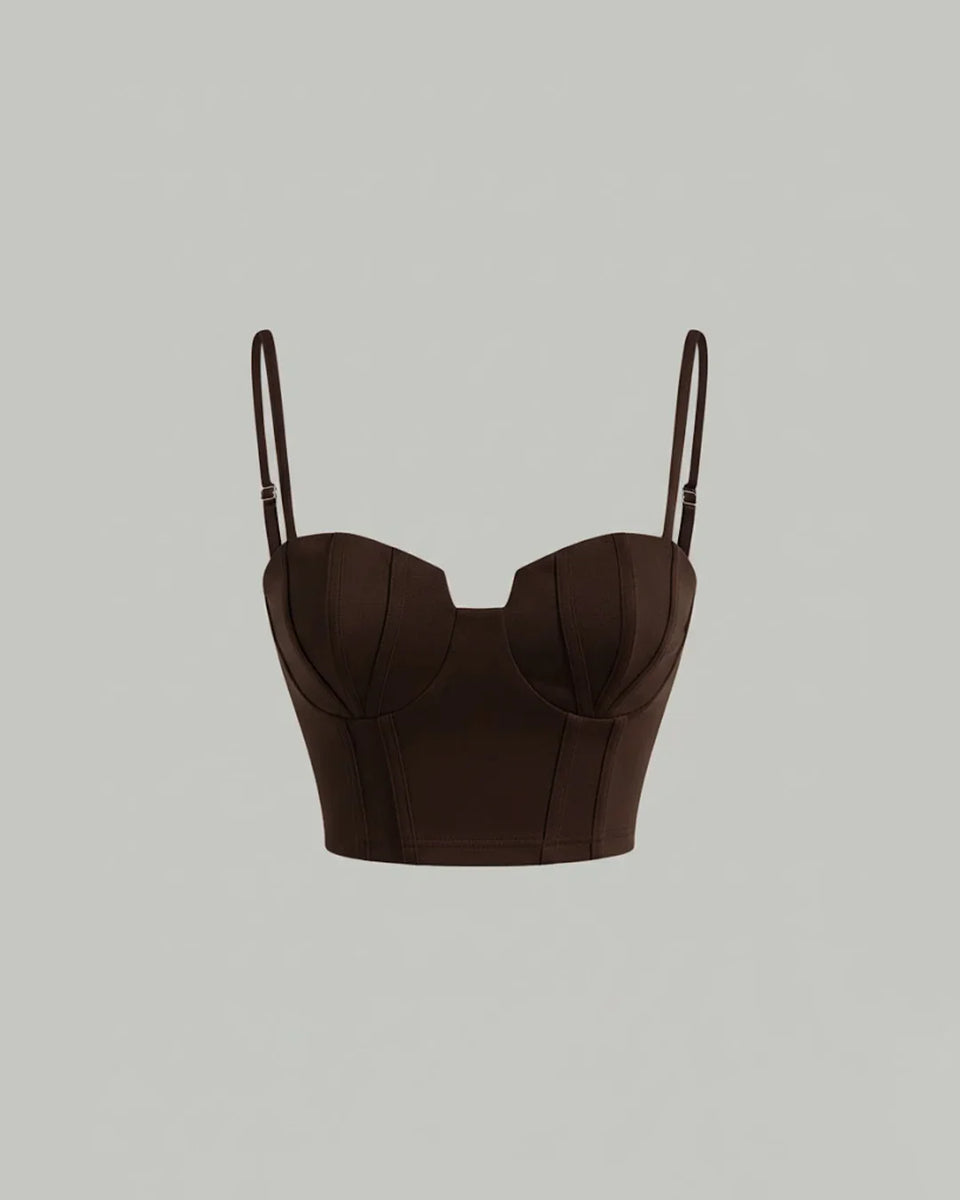 Brown Sweetheart Neck Slim Fit Corset Top – Littlebox India