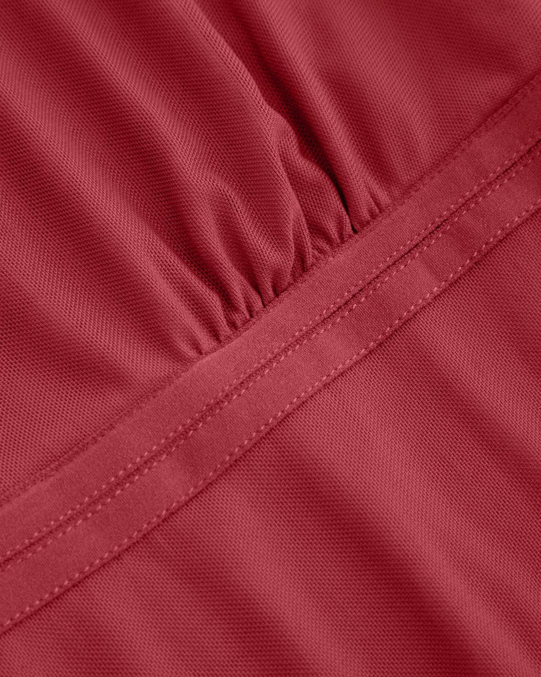 U-neckline Asymmetrical Ruffle Trim Knotted Tank Top In Red – Littlebox ...
