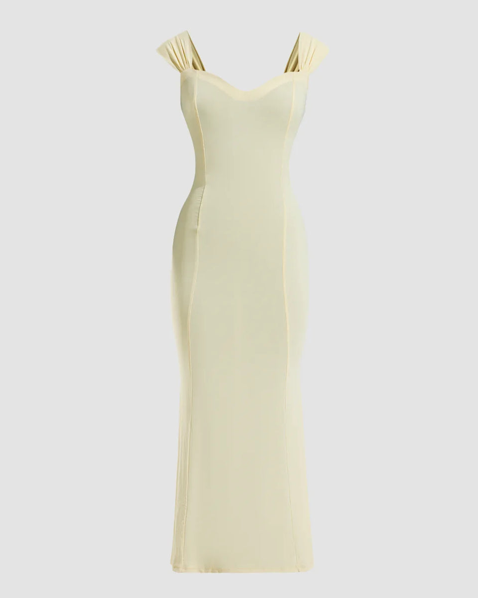 Vanilla Sleeveless Bodycon Maxi Dress - Littlebox India