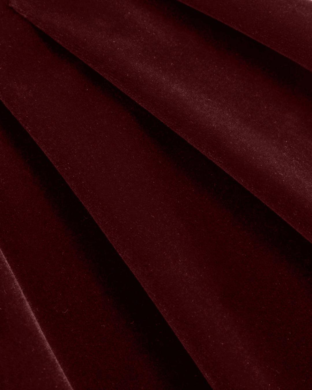 Velvet Boat Neck Bowknot Backless Short Midi Dress In Cherry Red ...
