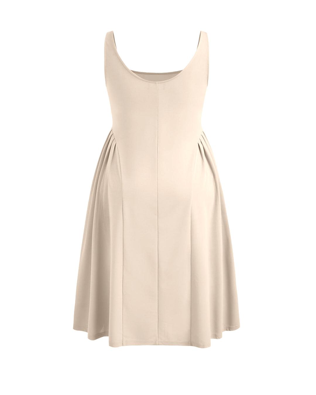 Woven Square Neck Solid Ruffle Long Off-White Midi Dress Curve & Plus ...