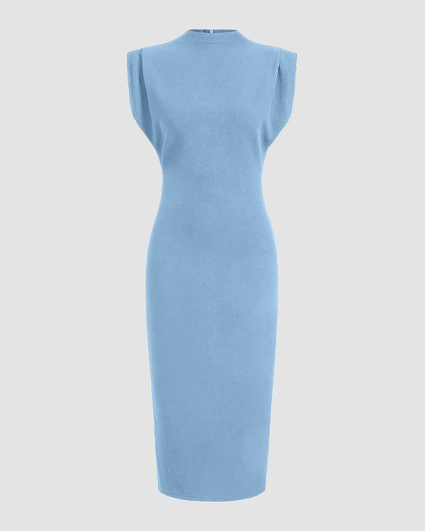 Structured Shoulder Bodycon Midi Dress - Littlebox India