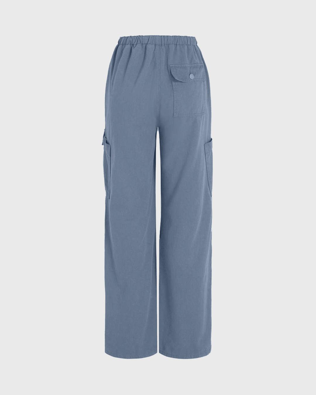 Utility Wear Drawstring Cargo Pants In Light Blue – Littlebox India