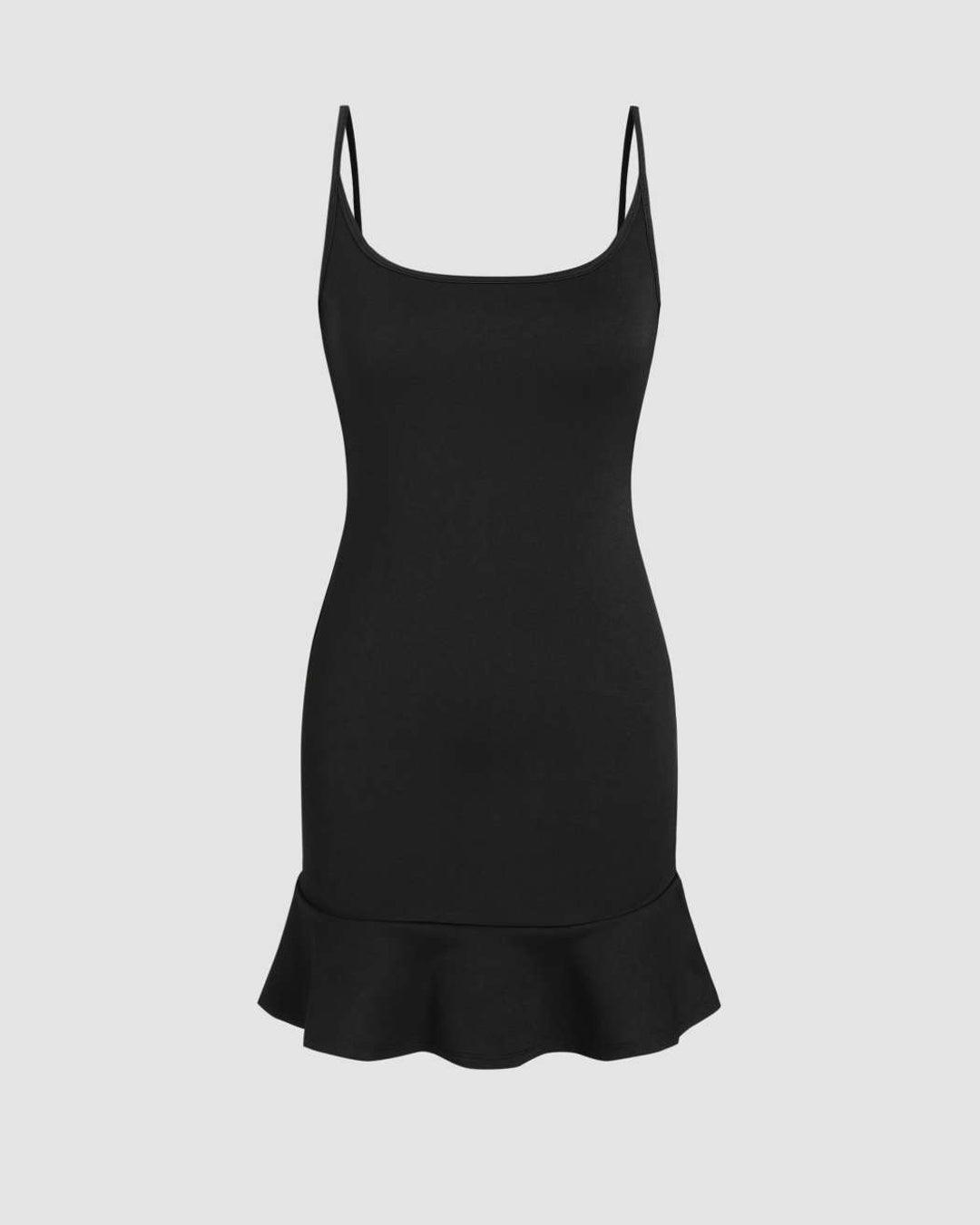 Tennis Ground Aesthetic Black Bodycon Dress - Littlebox India